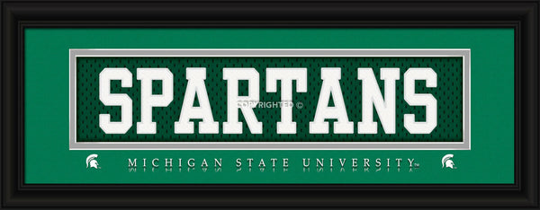 ~Michigan State Spartans Stitched Uniform Slogan Print - Spartans~ bac ...